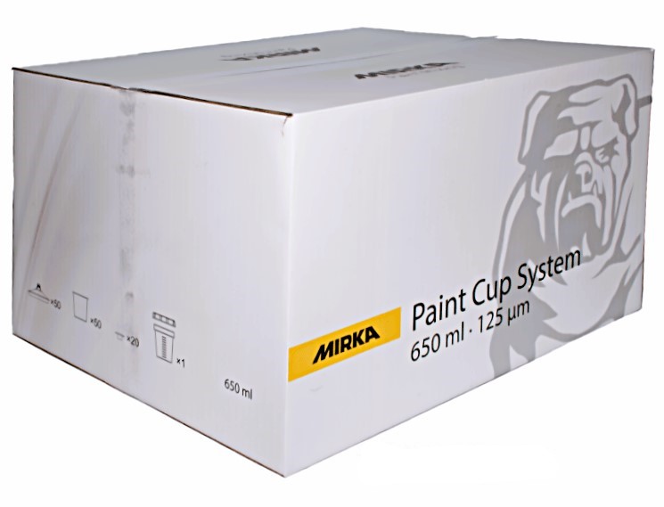 Mirka Paint Cup System(Box of 50)650ml Paint Cup Pots&Liners 125um ...
