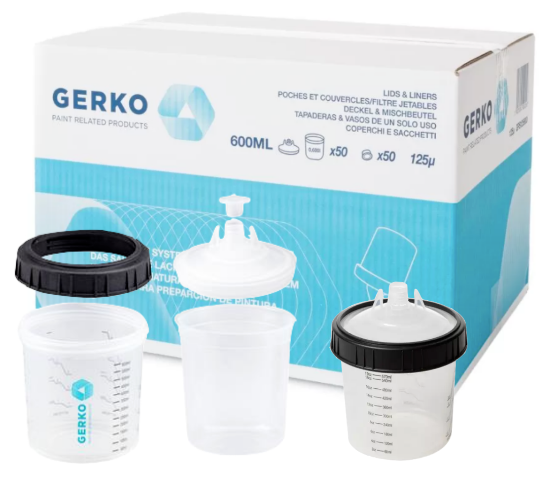 Gerko GPS Paint Cup System(Bx50)600ml 125 Micron - Colourtone Ltd